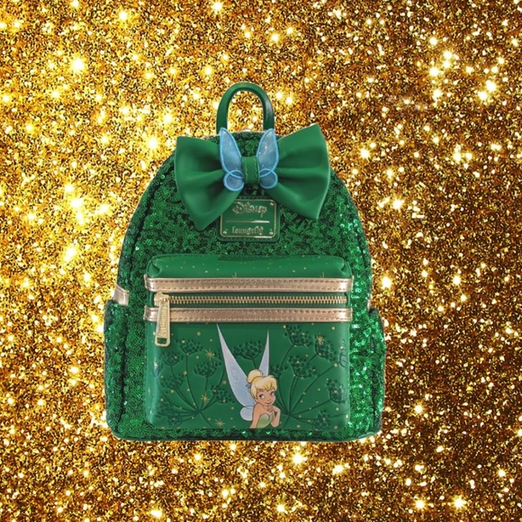 Loungefly | Bags | Loungefly Tinkerbell Green Sequin Mini Backpack ...